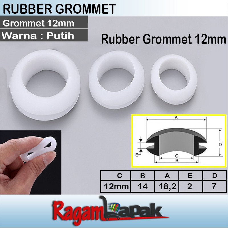 Jual (RLS) Karet Grommet O Ring Gromet Penahan Konektor Putih 12 mm | Shopee Indonesia