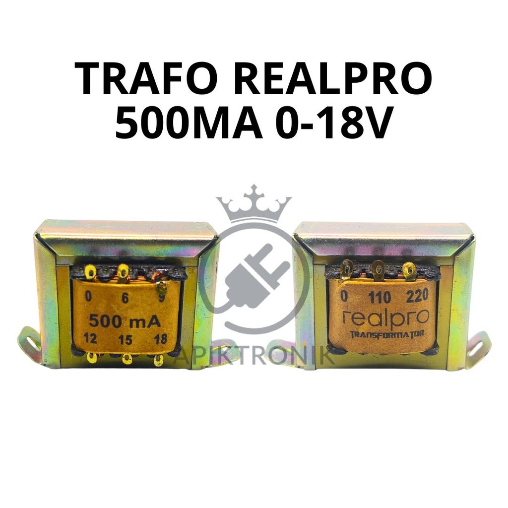 Jual TRAFO REALPRO 500mA 0-18V Non-CT Trafo Engkel Setengah Ampere ...