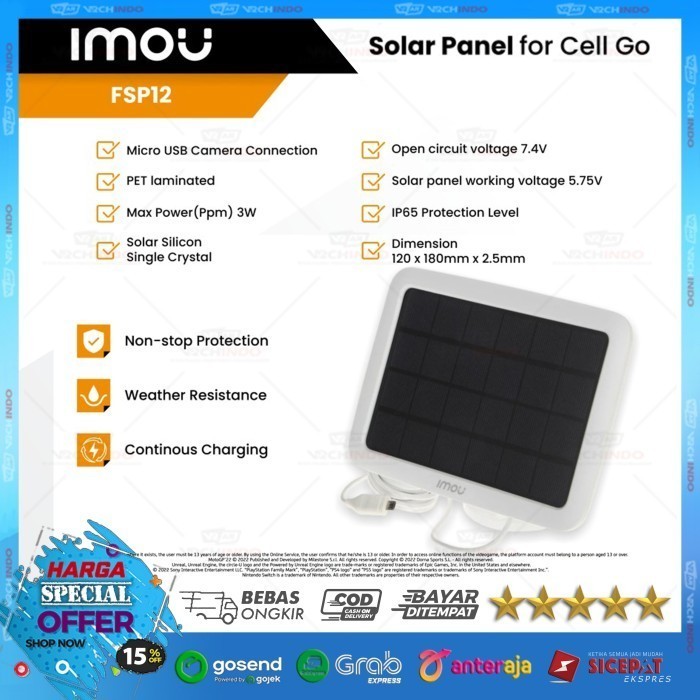 Jual IMOU SOLAR PANEL | CCTV FOR CELL 2 IMOU FSP12 !! | Shopee Indonesia