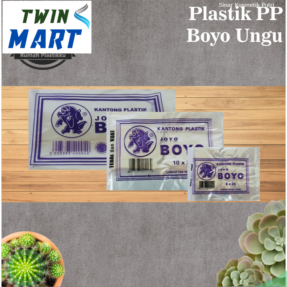 Jual Kantong Plastik PP / Merk Boyo/ Warna Ungu / Plastik Bening ...