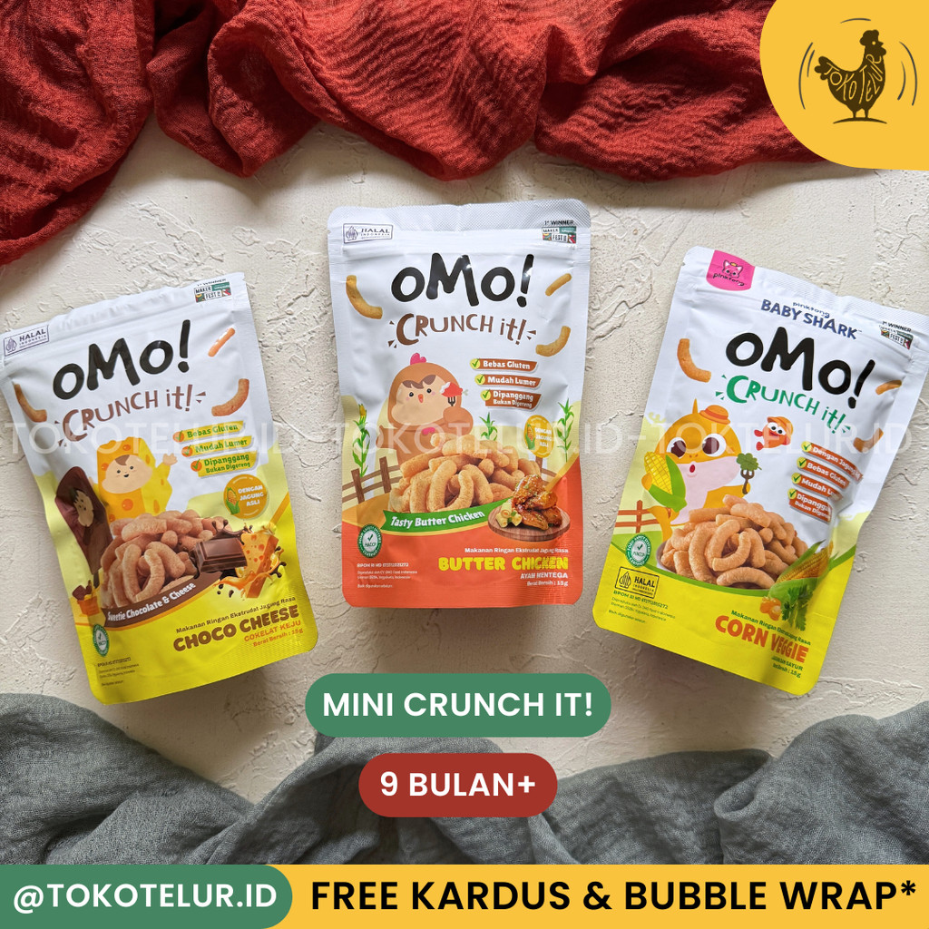 Jual OMO Snacks! - MINI Crunch It | Cemilan Sehat Anak Bebas Gluten | Shopee Indonesia