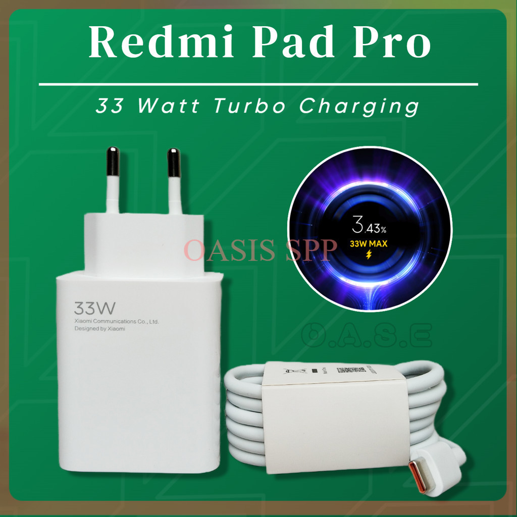 Jual Ori 100% Charger Xiaomi Redmi Pad Pro Casan Turbo Charging 33W ...