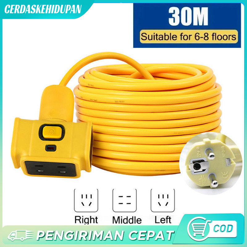 Jual Kabel Ekstensi Extension Cord 30 Meter 20 Meter 10 Meter 5 Meter ...