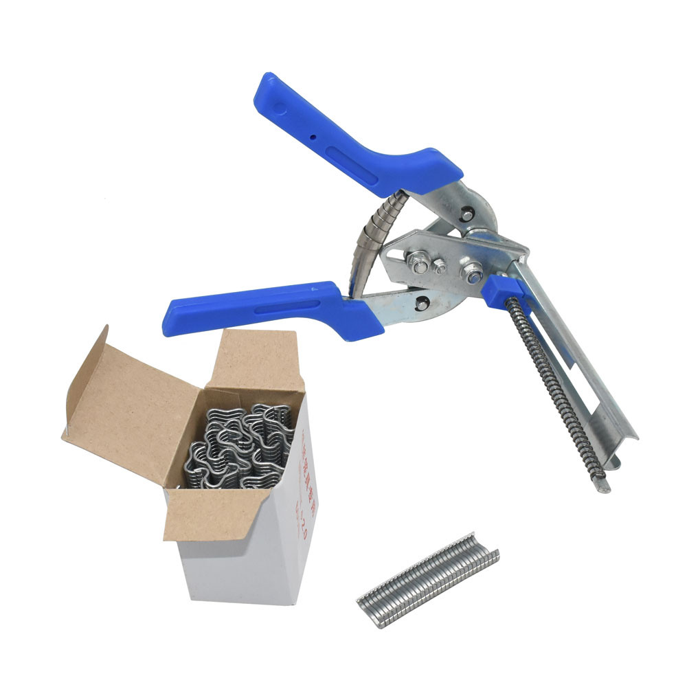 Jual Hog Ring Plier Tool and 600pcs M Clips Staples Chicken Mesh Cage ...