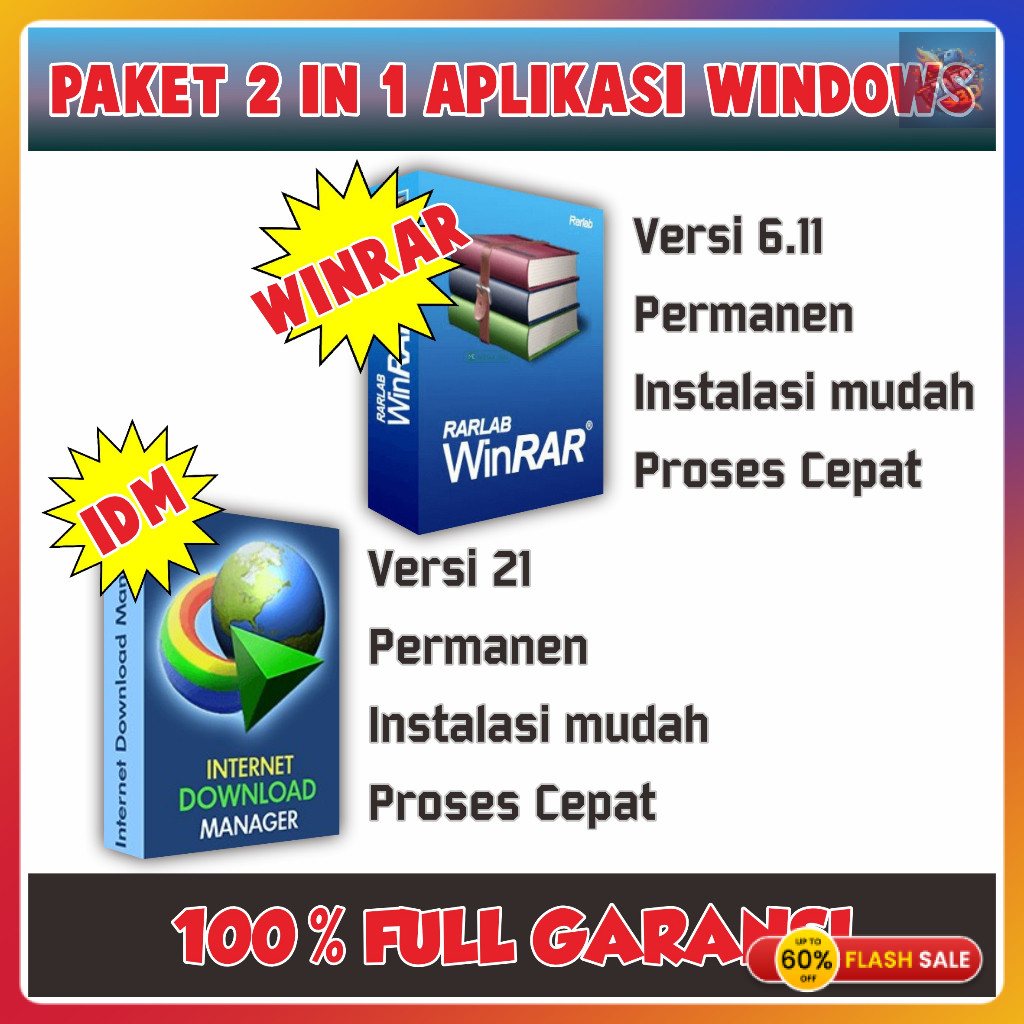 Jual PAKET APLIKASI 2 IN 1 IDM & WINRAR FOR WINDOWS INCLUDE VERSI ...