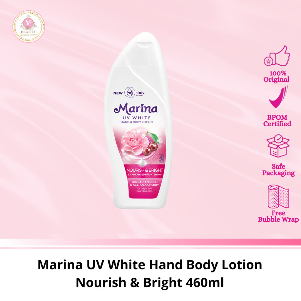 Jual YF Beauty Marina UV White Hand Body Lotion Nourish & Bright 460ml | Shopee Indonesia