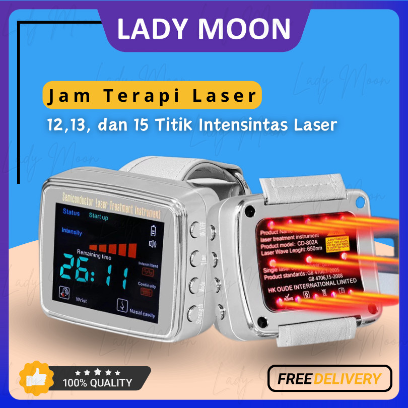 Jual Lady Moon [GARANSI 1 TAHUN] Jam tangan Terapi laser 12/13/15 titik ...
