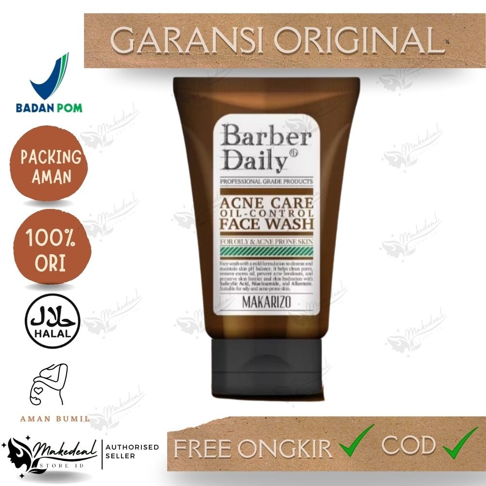 Jual MAKARIZO Barber Daily Acne Care & Oil Control Face Wash 100 mL ...