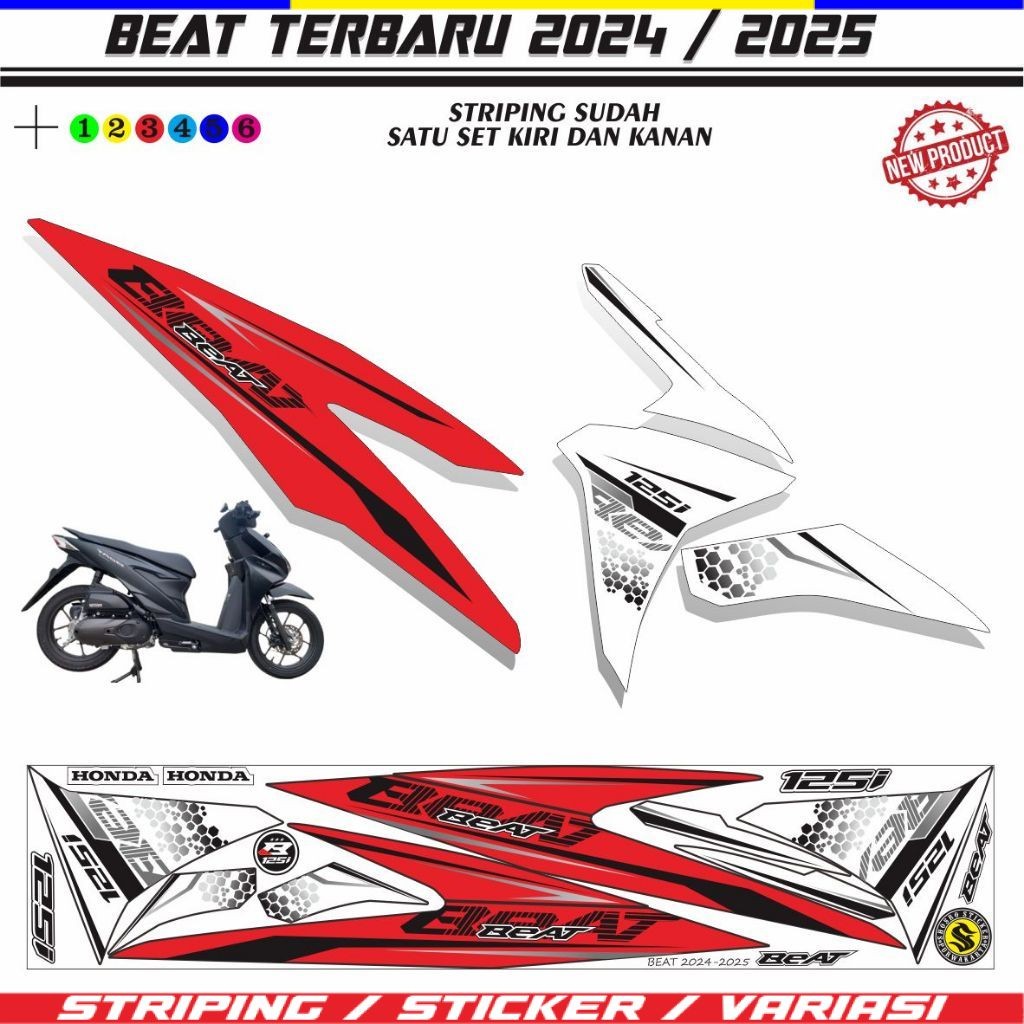 Jual Stiker All New Beat 2024 /2 2025 Beat Deluxe / Street Striping ...