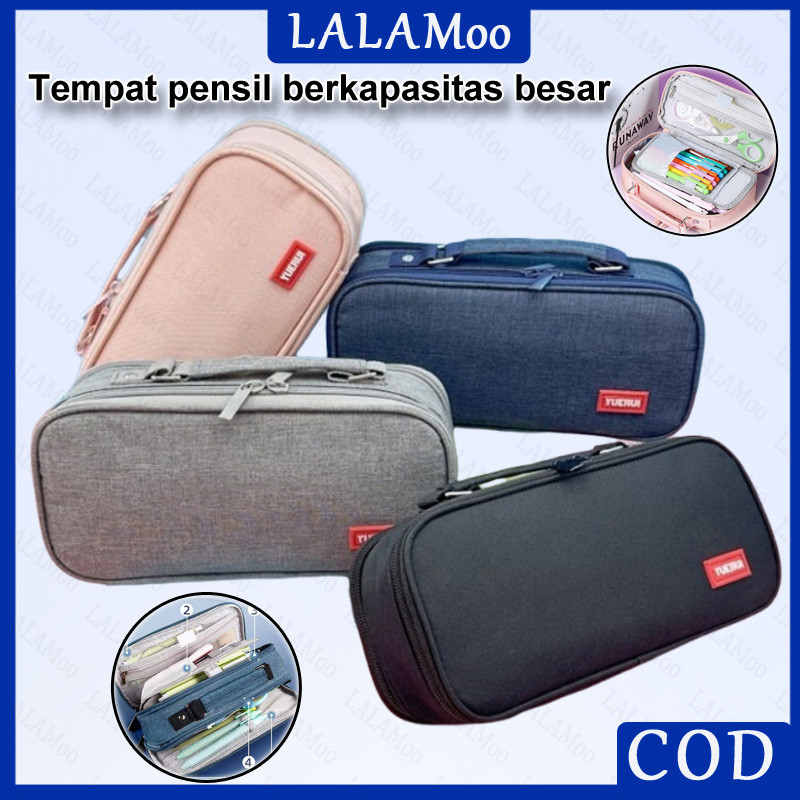 Jual Tas Pena Zip Berkapasitas Besar / Tas Pena Lapis Ganda Multifungsi ...