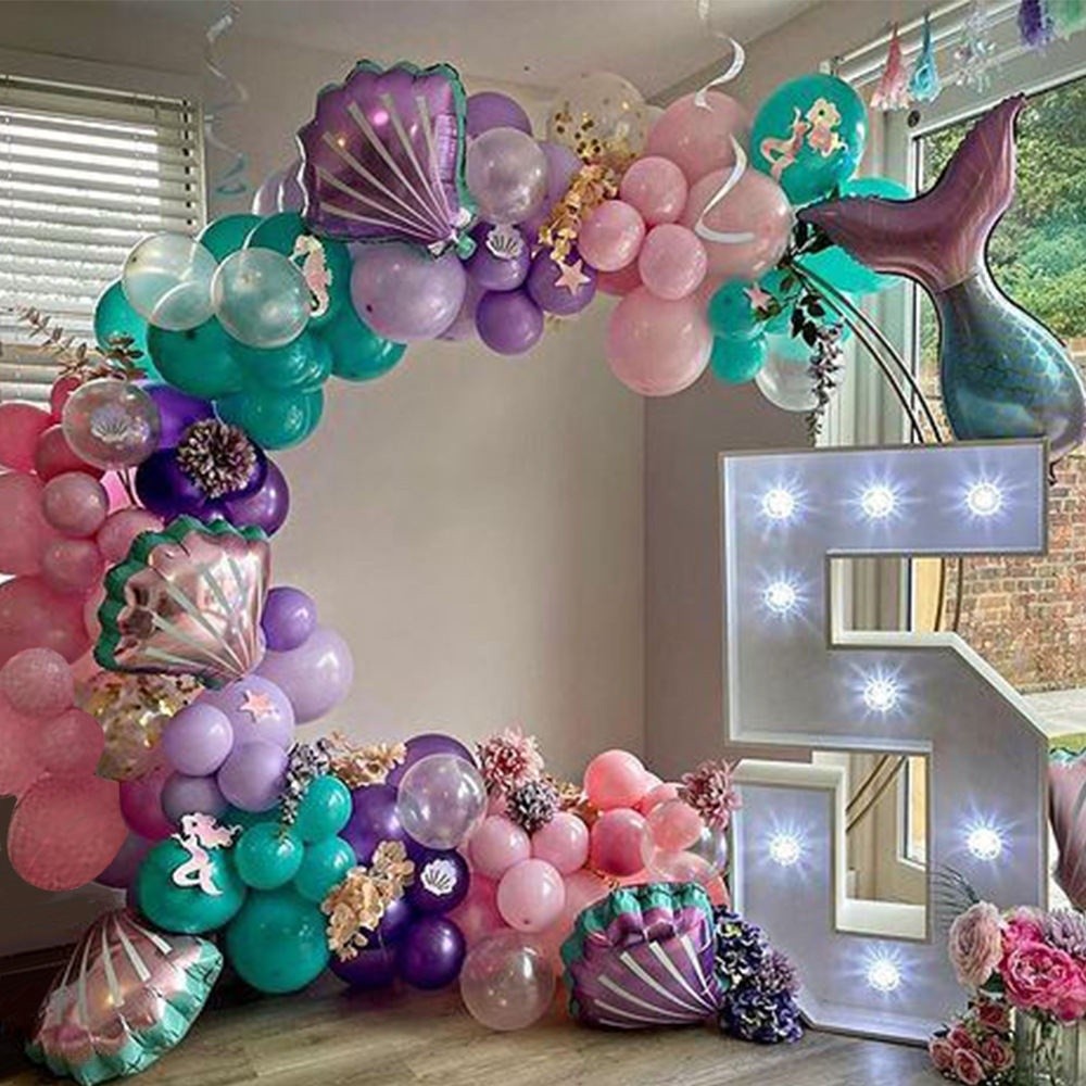Jual 97PCS Mermaid Theme Balloon Set Party Decoration Latex Balloon ...