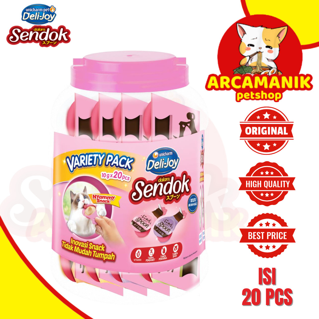 Jual Unicharm Deli-Joy Toples Sendok Variety 10g x 20 pcs Cat Treats ...