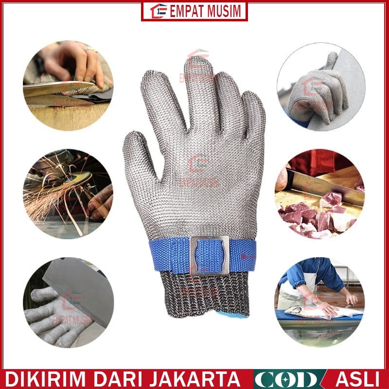 Jual Sarung Tangan Besi Baja Kawat Anti Pisau Senjata Tajam Utk ...