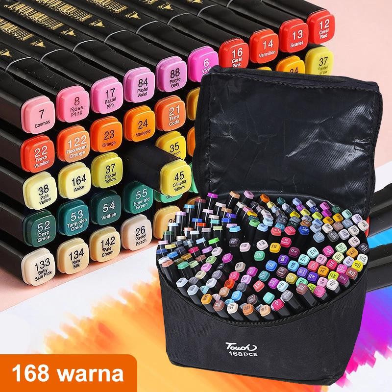 Jual Touch 168 Warna Marker Sketsa Spidol Umum General Marker Set ...