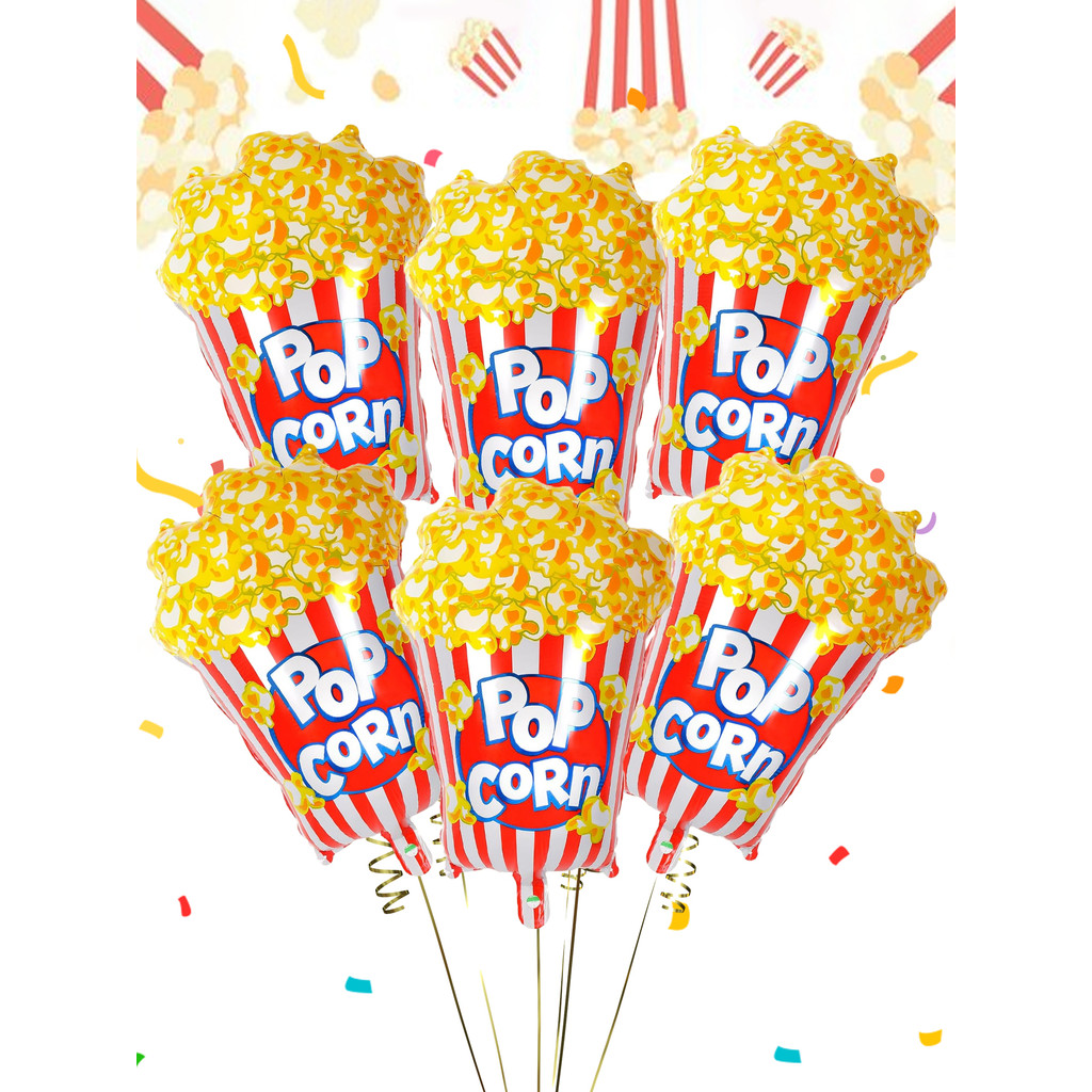 Jual 3/6pcs popcorn balloons, for birthday parties, carnivals ...