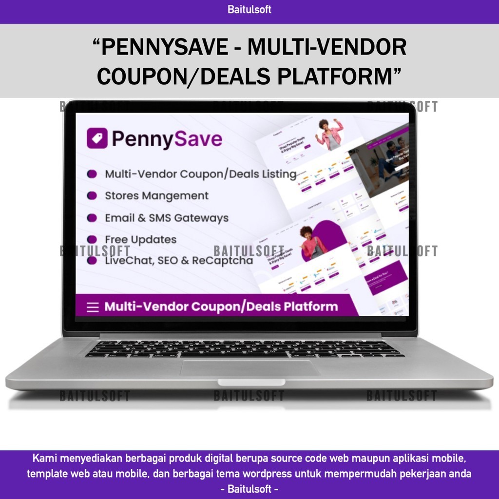 Jual SOURCE CODE APLIKASI WEB PENNYSAVE - MULTI-VENDOR COUPON/DEALS PLATFORM D275 BAITULSOFT ...