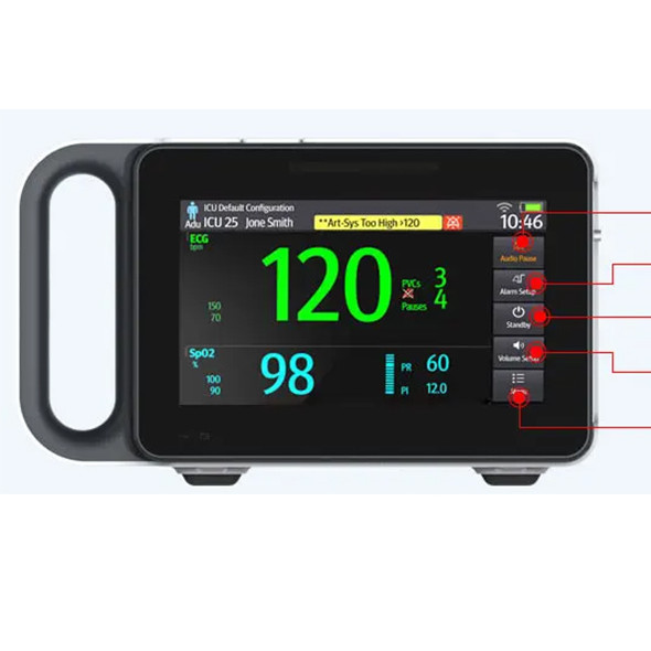 Jual 7 inch Touch screen portable 6-parameter monitor ECG/NIBP/PR/SPO2 ...