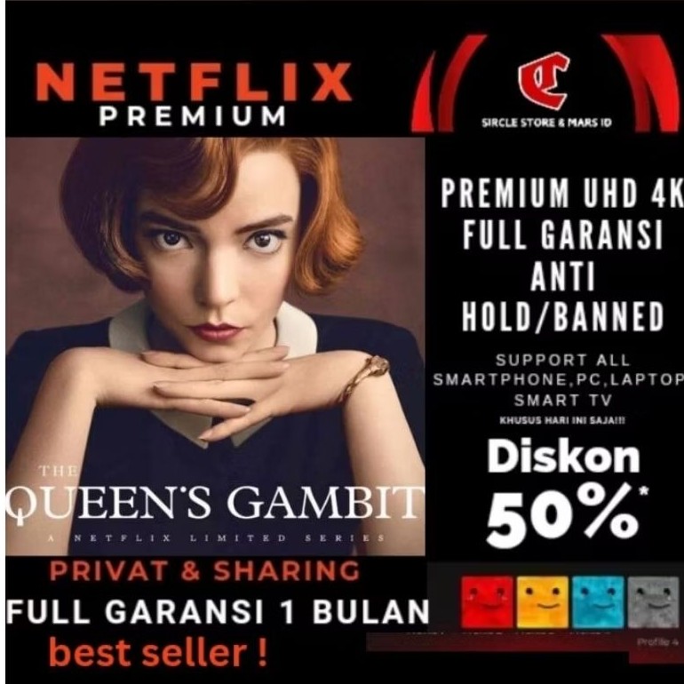 Jual NETFLIXX PREMIUM 1 BULAN PRIVATE UHD 4K BERLANGGANAN BEST SELLER ANTI HOLD ANTI SCREEN ...