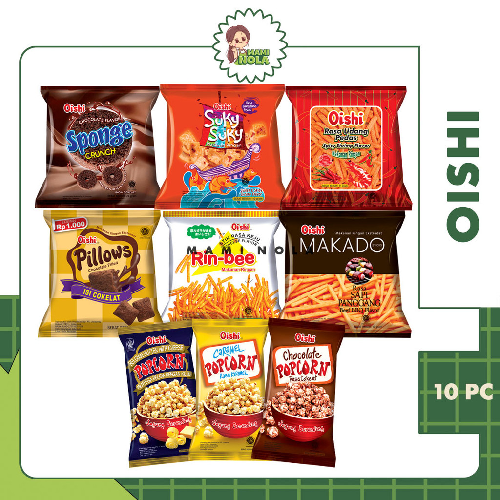 Jual OISHI SNACK RENTENG SPONGE / PILLOW / RIN-BEE / UDANG PEDAS / SUKY ...