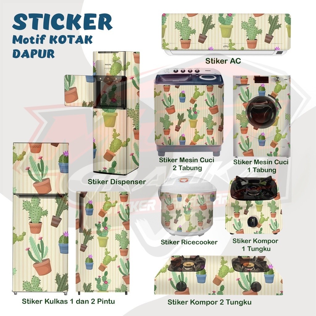 Jual Stiker kulkas kompor mesin cuci 1 2 pintu tabung mata Rice Cooker ...