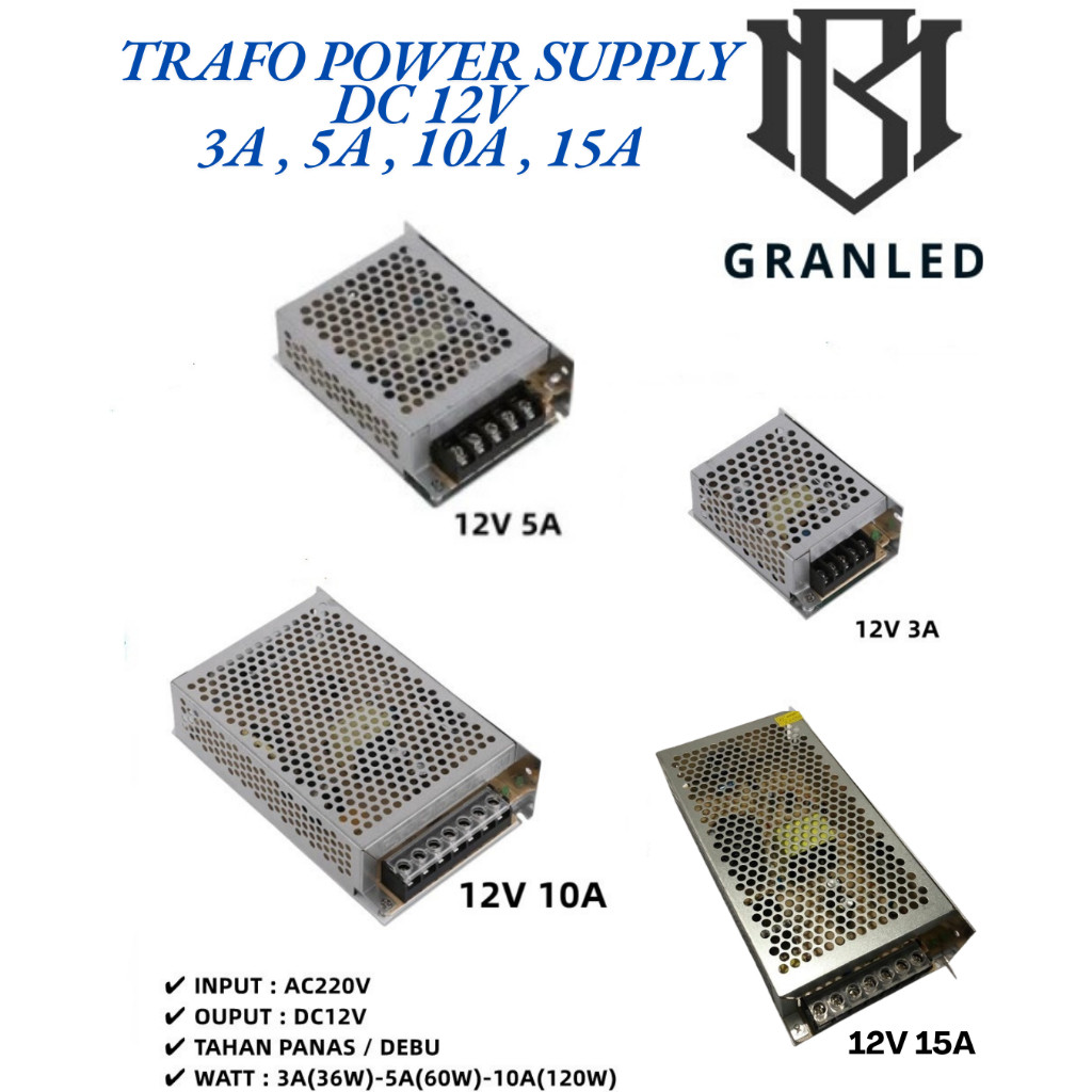 Jual Power Supply Adaptor Switching Trafo LED Strip 12V 3A 12 Volt 3 Ampere 12V 5A 12 Volt 5 ...