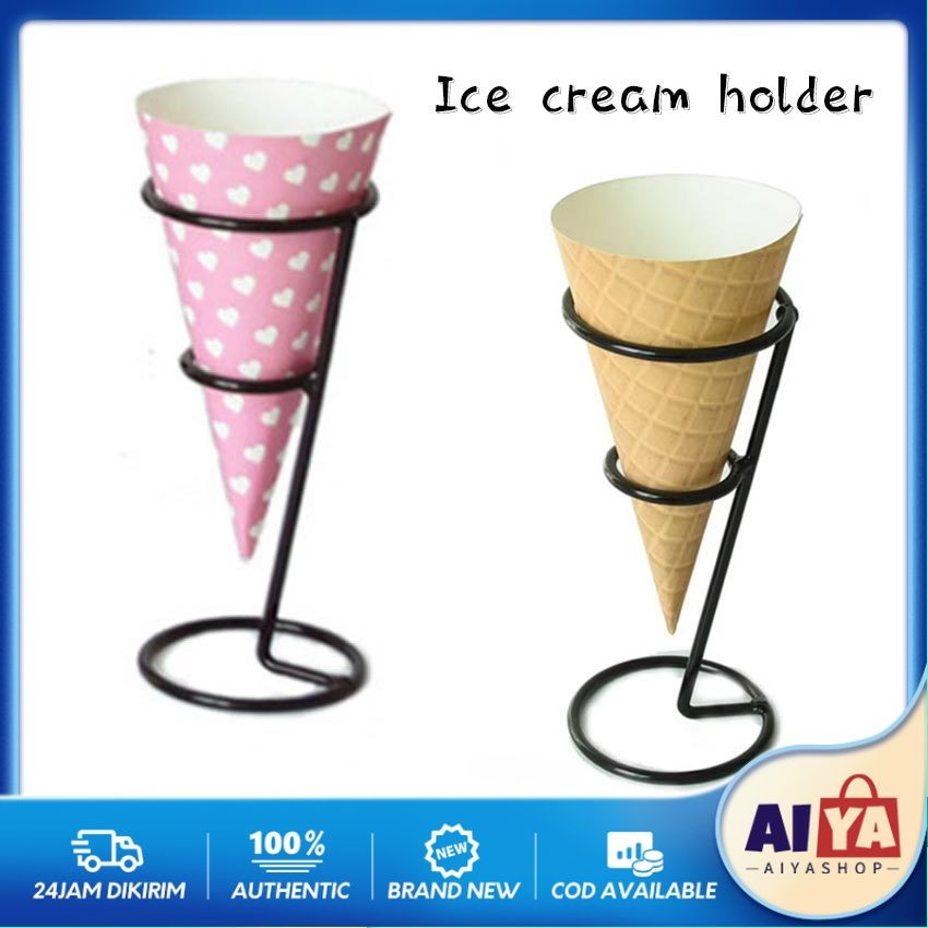 Jual Ice Cream Cone Holder / Tatakan Es Krim 1 Lubang Bahan Besi Bentuk ...