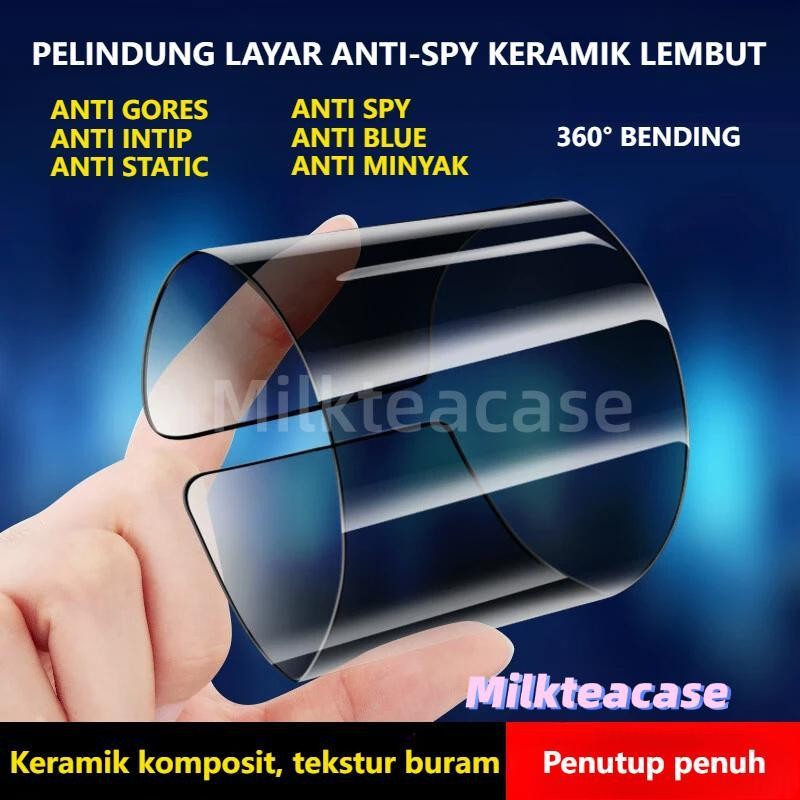 Jual 【MILKTEACASE】 Compatible for iPhone Anti-spy Ceramic soft protective film iPhone 16/15/14 ...