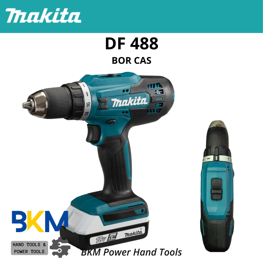 Jual Mesin Bor Baterai Cordless Drill Makita 18V 13mm DF488 DF 488 ...