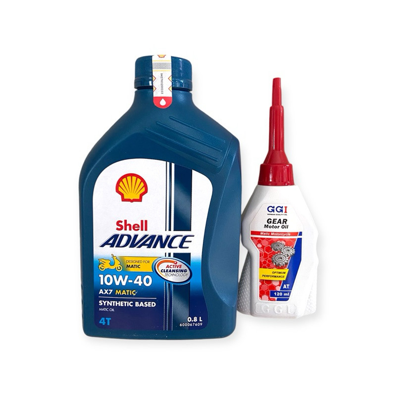Jual Oli Shell Advance AX7 10W40 matic 0.8L & GGI Gear Oli 120 ML ...