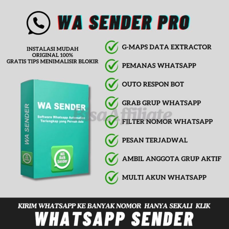 Jual WA SENDER PRO 1 TAHUN/ WA BLAST/ PEMANAS WA/ WA OTOMATIS/ lisensi Original 100% | Shopee ...