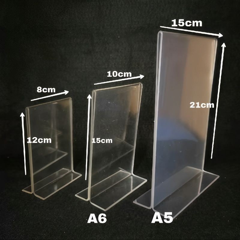 Jual Tempat Brosur Akrilik / Tent Card Holder Qris Barcode / Nomor Menu ...