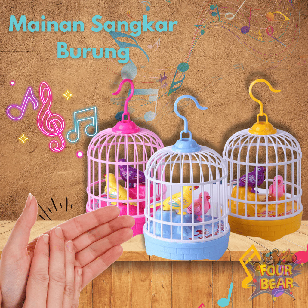 Jual Mainan Interaktif Burung Dengan Sangkar Mainan Boneka Hewan ...