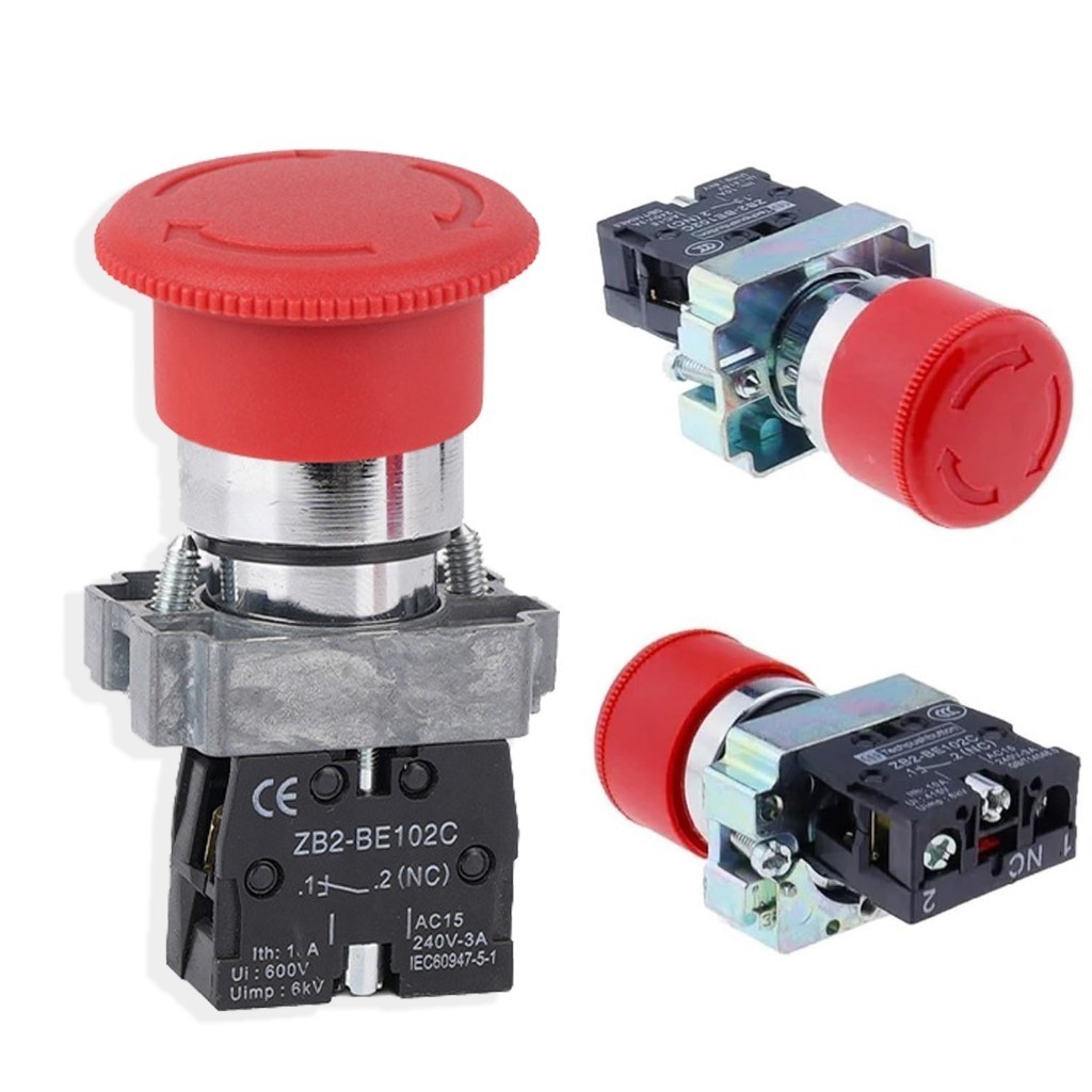 Jual Button switch self reset Tombol Emergency 40mm Emergency push ...