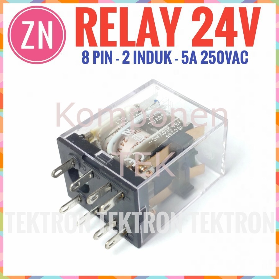 Jual ZN Relay 24V 8pin 2 induk 5A 250VAC 24VDC 8p MY2 MY2N | Shopee Indonesia