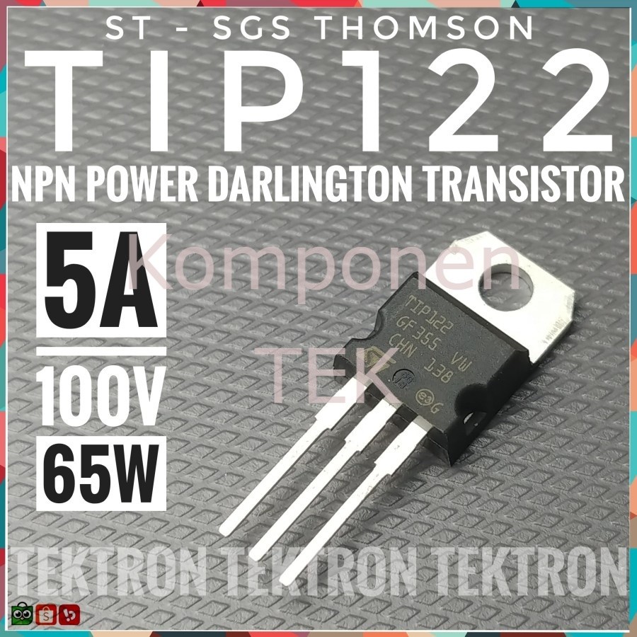 Jual ST TIP122 NPN Darlington Transistor 5A 100V 65W Asli Original TIP 122 | Shopee Indonesia