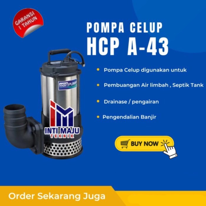 Jual Pompa Celup Air Kotor / Limbah Waste Water HCP A-43 3Hp 1Phase Sewage | Shopee Indonesia