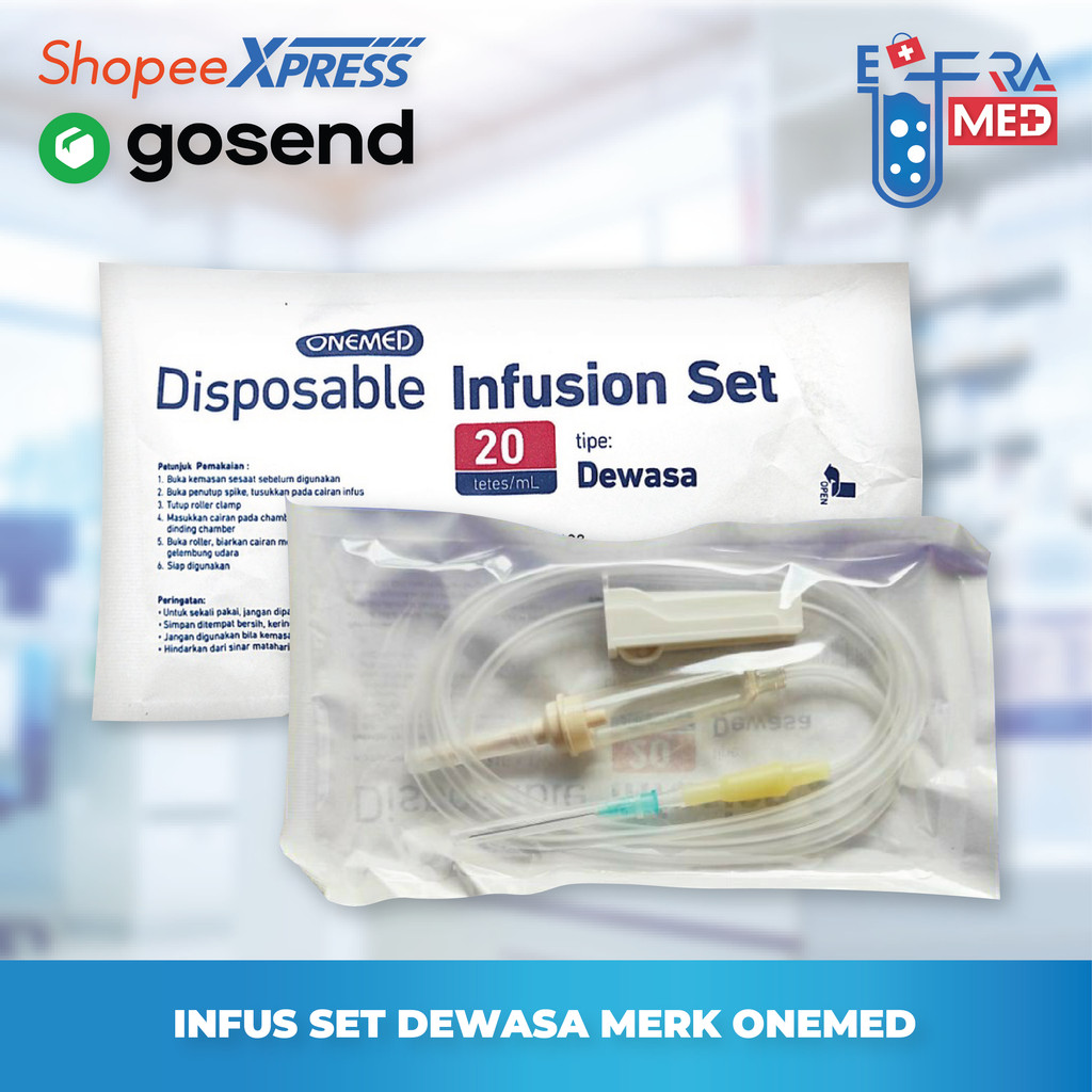 Jual INFUSION SET ONEMED / SELANG INFUS / INFUS SET DEWASA / ALAT INFUS ...