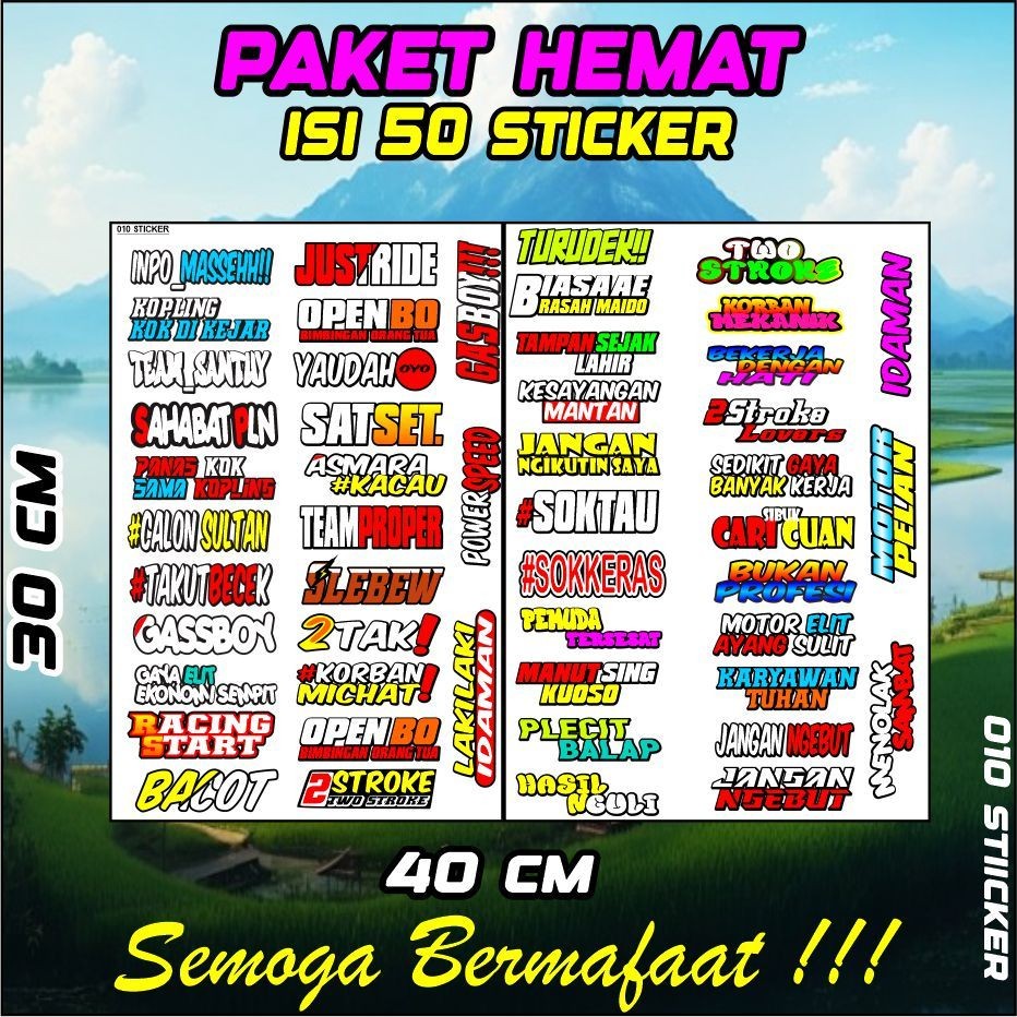 Jual 010 Wahid Sticker setiker stiker striping sponsor racing balap ...