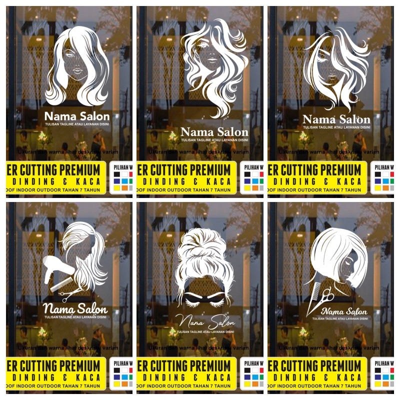 Jual Stiker Dinding Kaca Salon Rambut Hair Custom Tulisan Cutting ...