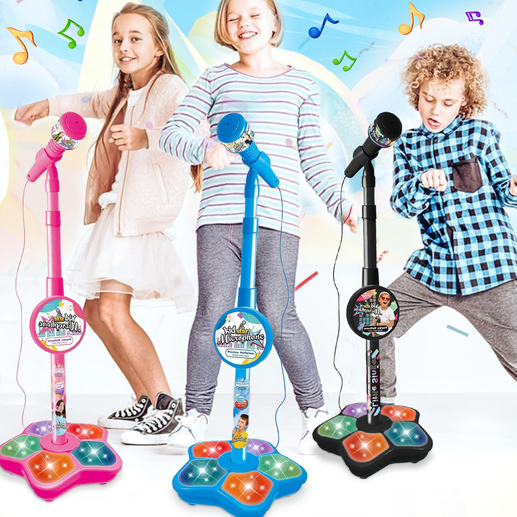 Jual Kids Microphone with Stand Karaoke Song Music Instrument Toys ...