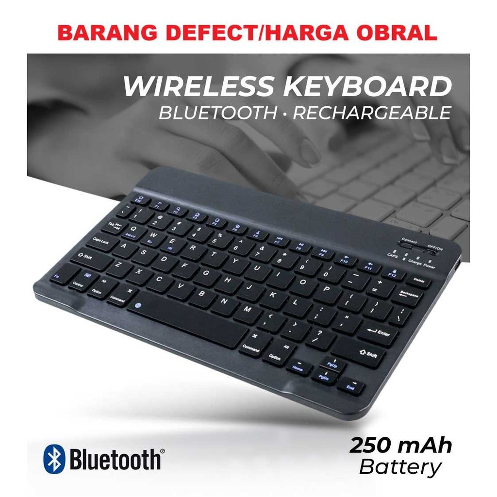 Jual Kimsnot Keyboard Wireless Mini Bluetooth Portable Rechargeable - JP100 (OBRAL/DEFECT ...