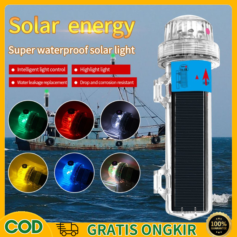 Jual [COD] Lampu Torpedo Tenaga Surya Lampu Sinyal LED Tahan Air Lampu ...