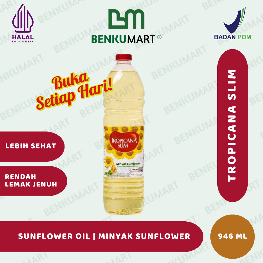 Jual Tropicana Slim Minyak Sunflower 946ml - Minyak Baik 100% Pure ...
