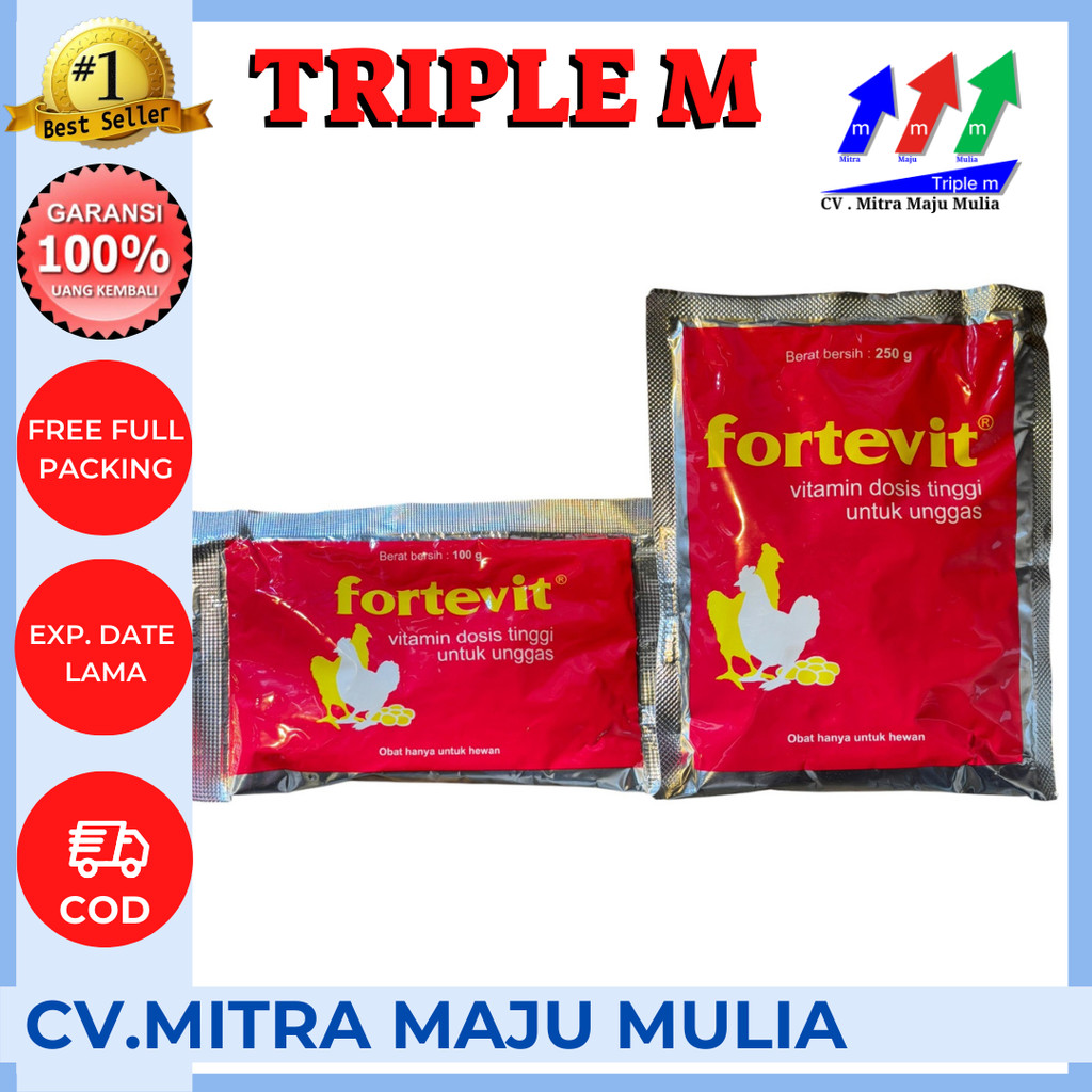 Jual FORTEVIT 100 gram dan 250 gram - Vitamin Dosis Tinggi Untuk Unggas ...