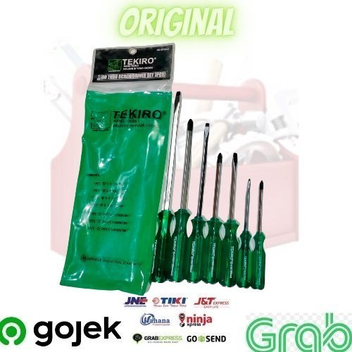 Jual Tekiro Obeng Tembus Hijau / Obeng Go Thru / Obeng Set 7PCS GO-THRU ...