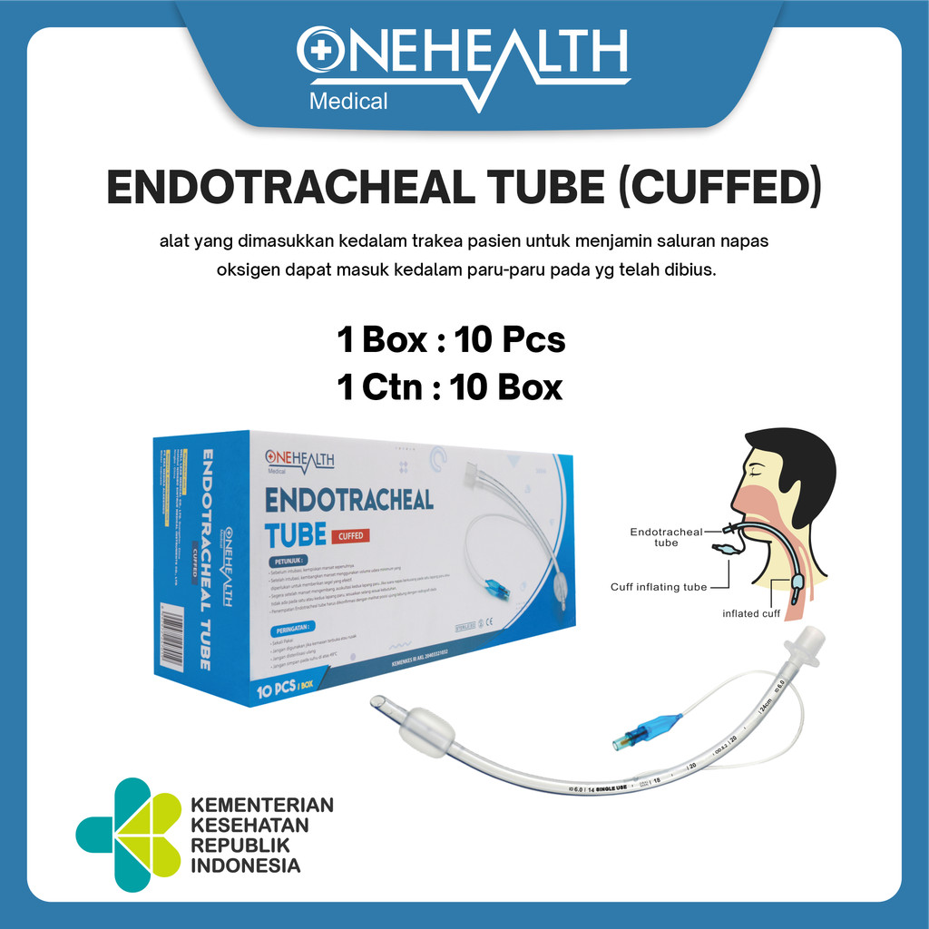 Jual Onehealth Endotracheal Tube Cuffed Ukuran 2.5|3|3.5|4|4.5|5|5.5|6 ...