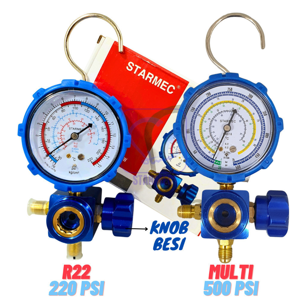 Jual Manifold AC Single R32 R410a R22 Sightglass + Gantungan (Knob Besi ...