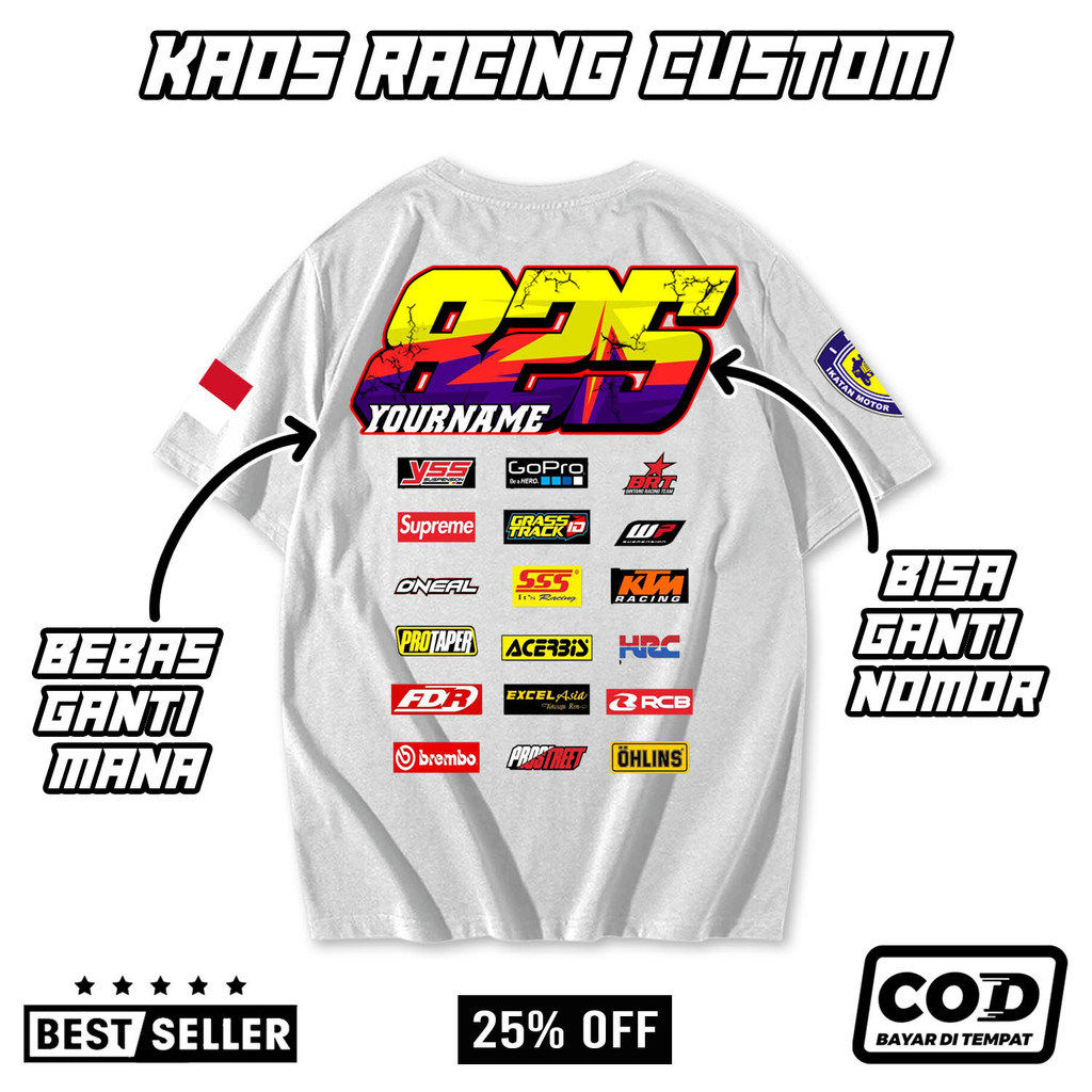 Jual Kaos Racing Bisa Custom nama Dan nomor - Kaos Racing Custom - Kaos ...