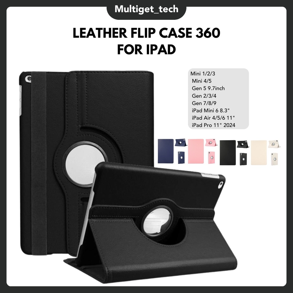 Jual Casing 360 Rotating Leather Stand Built for Ipad Gen 10 10.9" Gen 7/8/9 Gen 2 3 4 / Ipad 5 ...