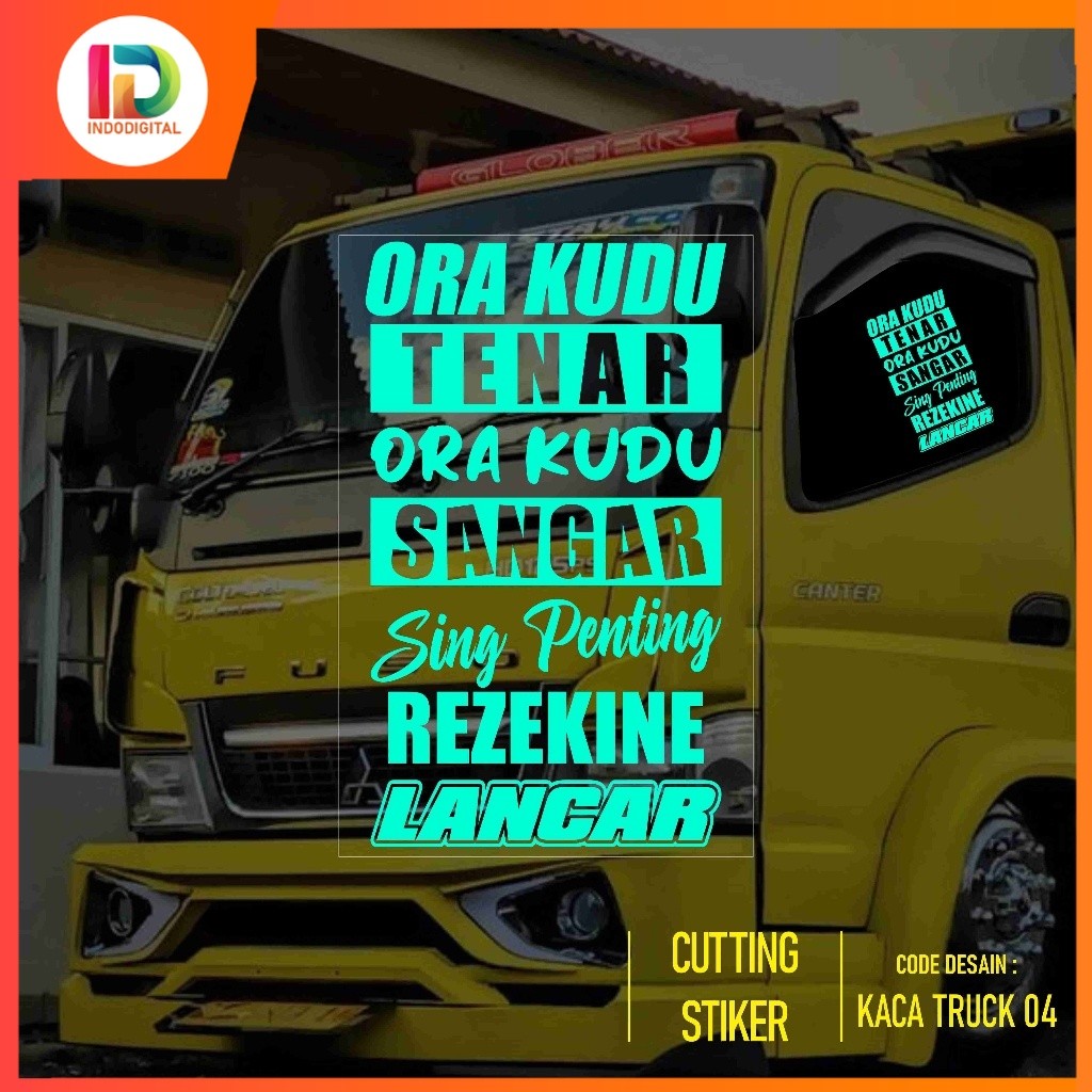Jual Stiker Cutting Kaca Truk Mobil Canter Pick up Body Depan Samping ...